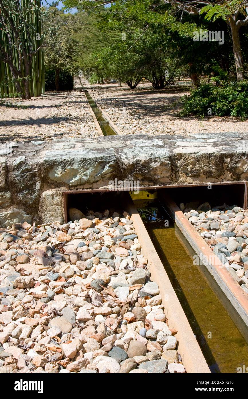Oaxaca, Mexico, North America. Irrigation Channel in the Ethnobotanical ...