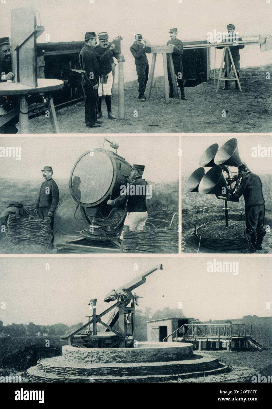 A photograph shows a French observation post near Paris during the ...