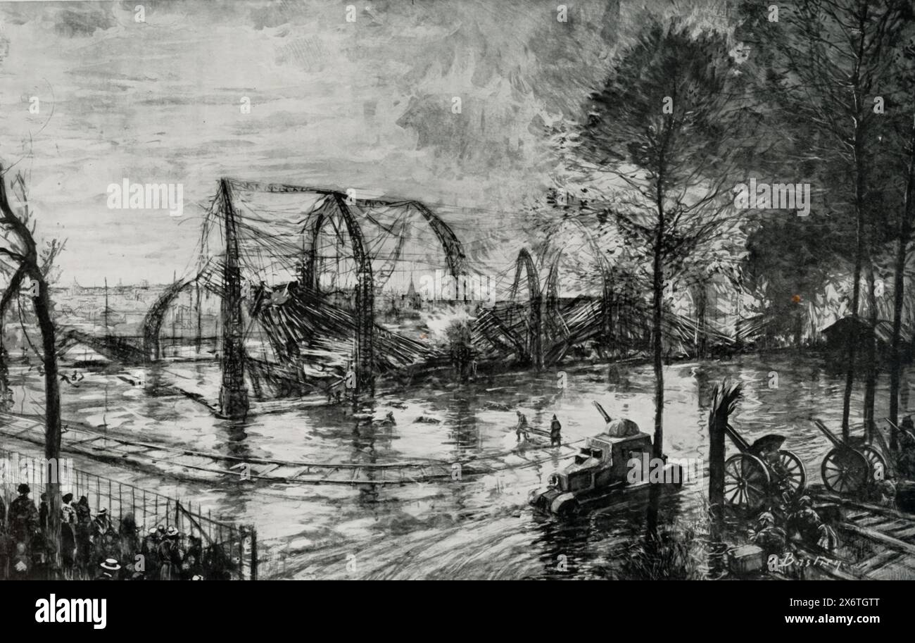 An illustration depicts the successful bombing and destruction of the ...