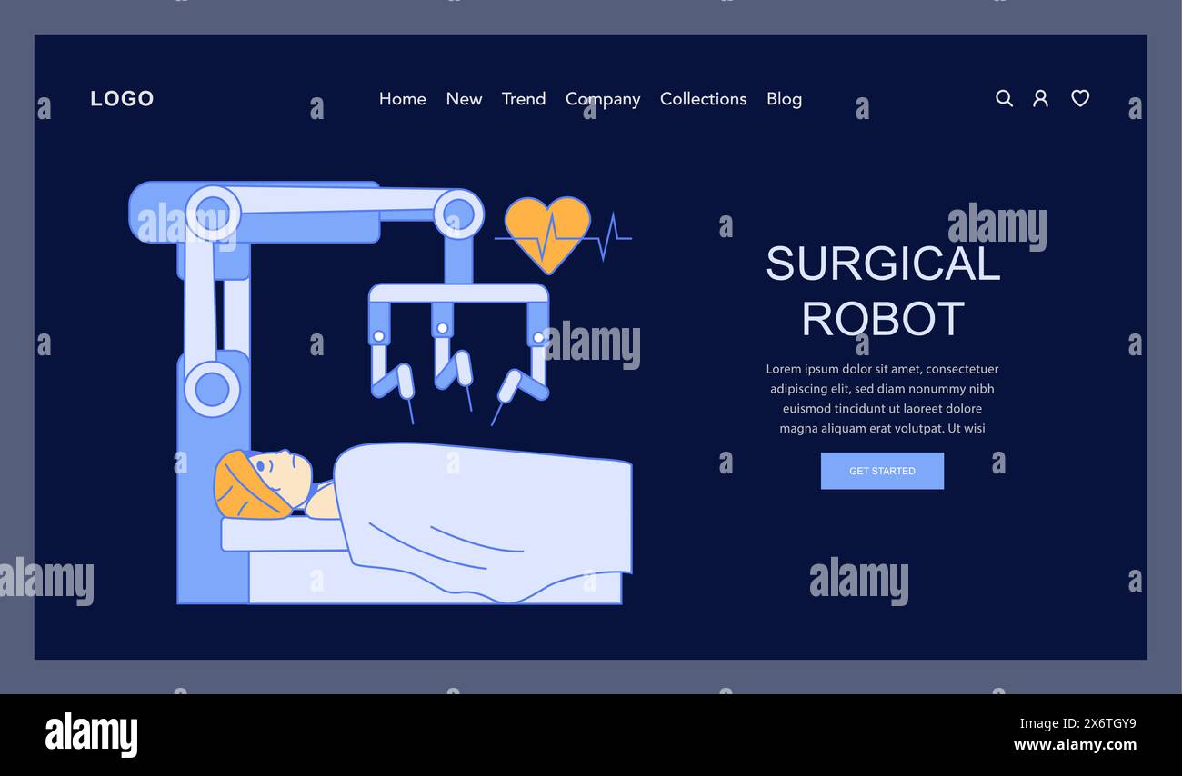 Surgical Robot concept. High-tech robotics enhancing precision in medicine. Patient under the ...