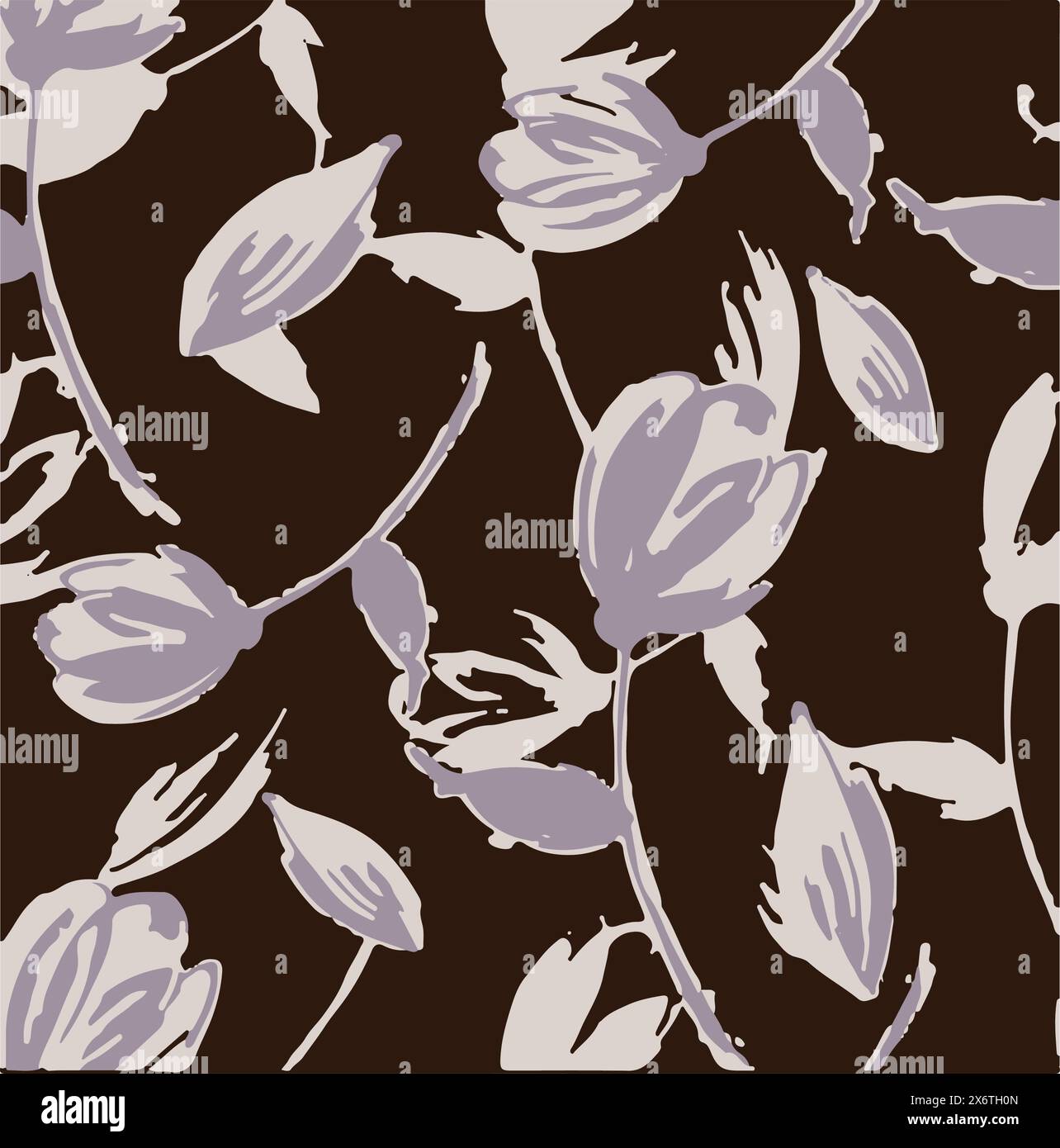 Floral seamless pattern with big flowers and Vector illustration Stock ...