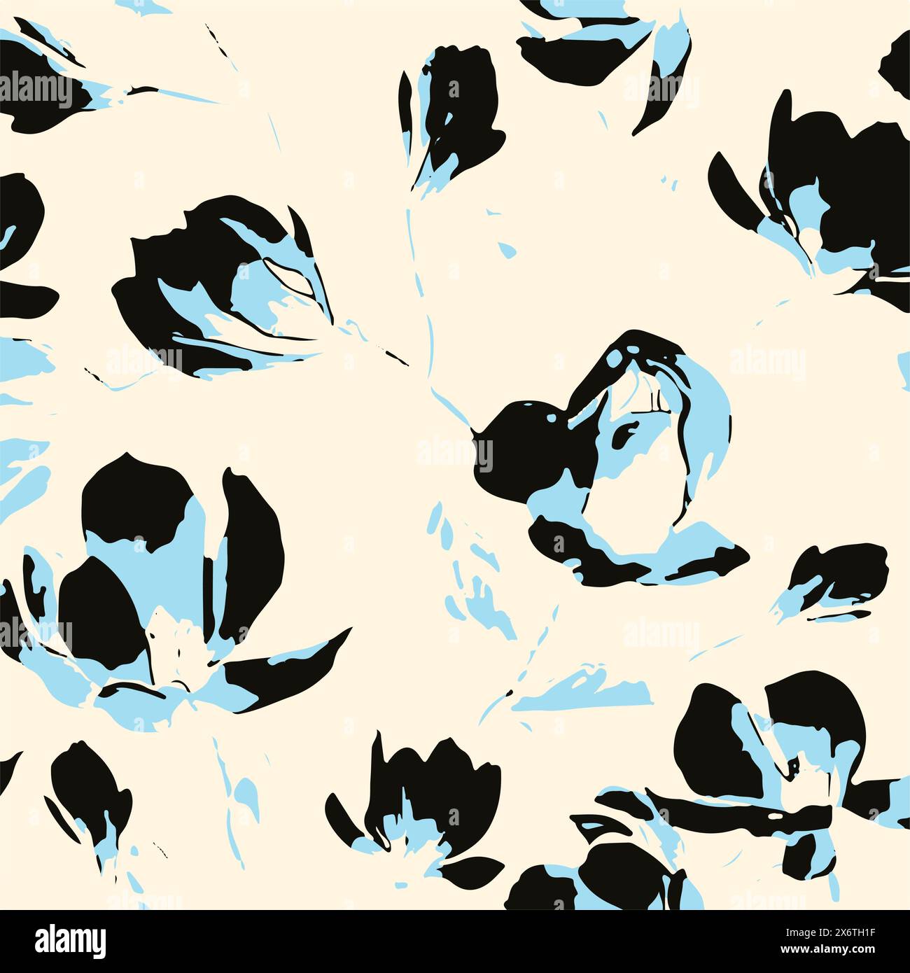 Floral seamless pattern with big flowers and Vector illustration Stock ...