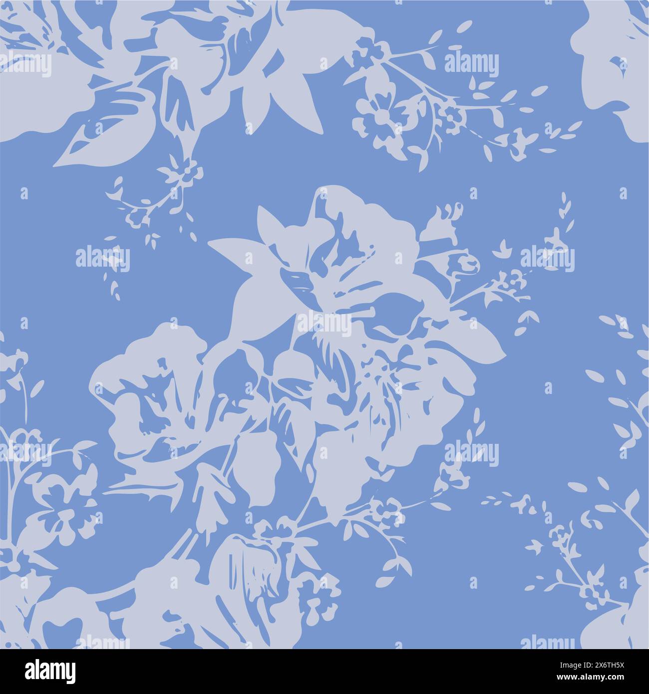 Floral seamless pattern with big flowers and Vector illustration Stock ...