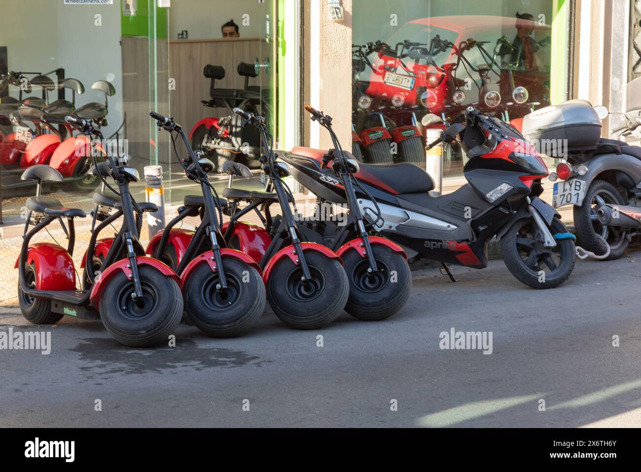 Wheelz electric scooter hire, Athens, Greece Stock Photo - Alamy