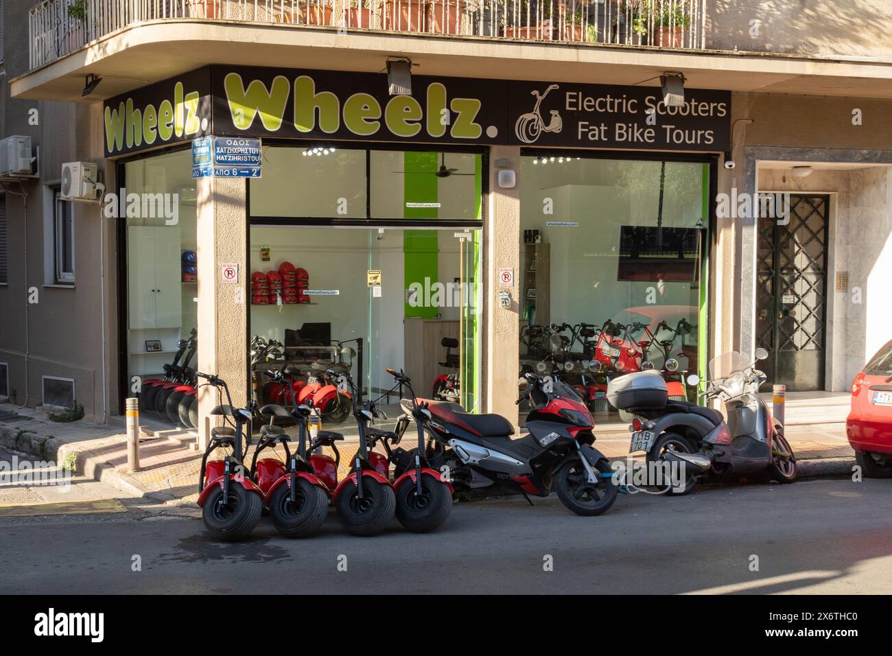 Wheelz electric scooter hire, Athens, Greece Stock Photo - Alamy