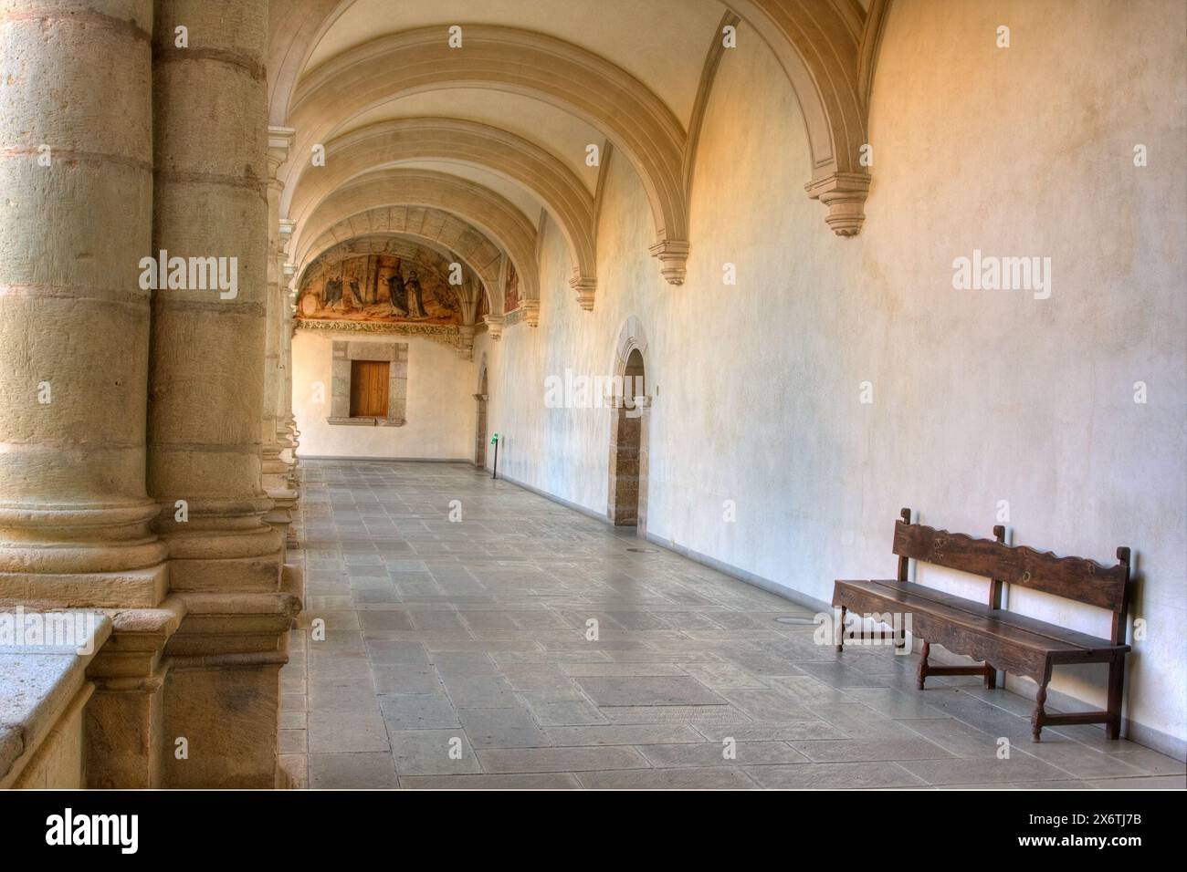 Oaxaca; Mexico; North America. Corridor Walkway around Interior ...