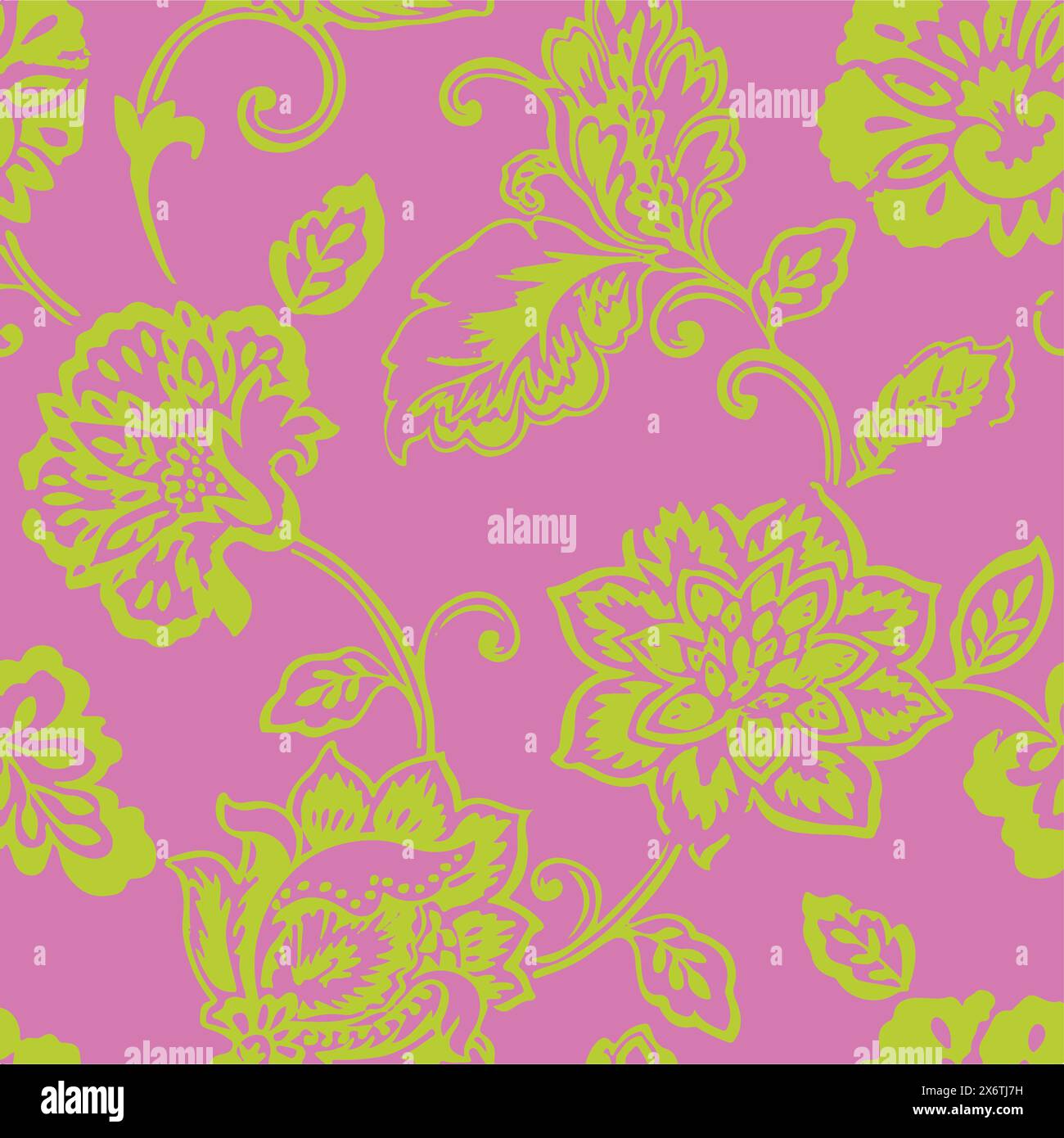 Floral seamless pattern with big flowers and Vector illustration Stock ...