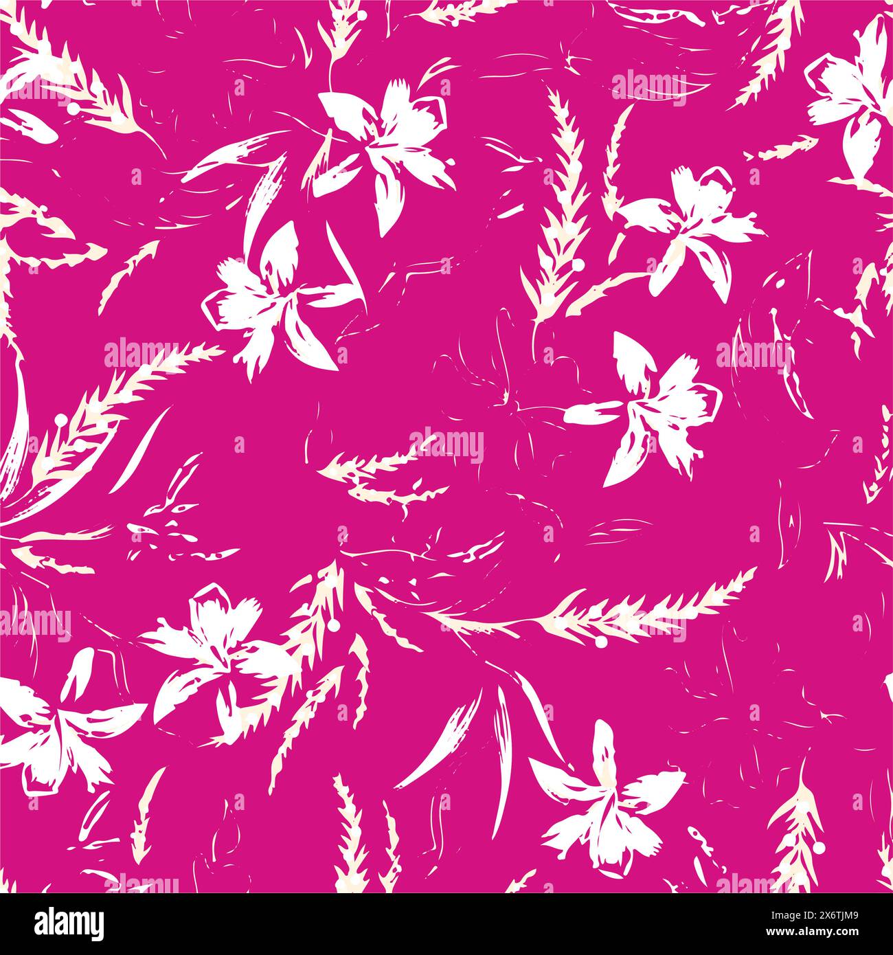 Floral seamless pattern with big flowers and Vector illustration Stock ...