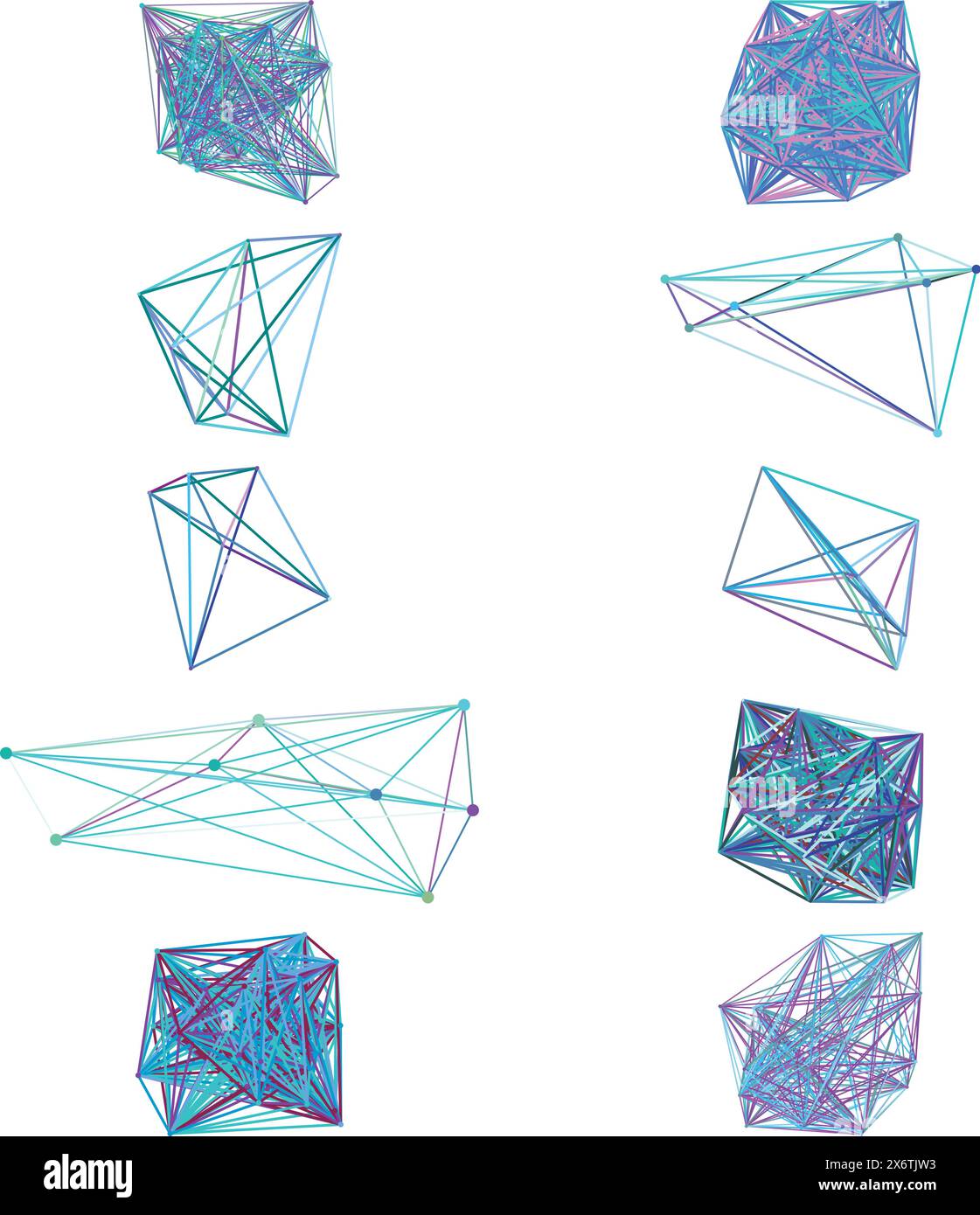 A set of abstract isolated futuristic node network connection design elements Stock Vector Image ...