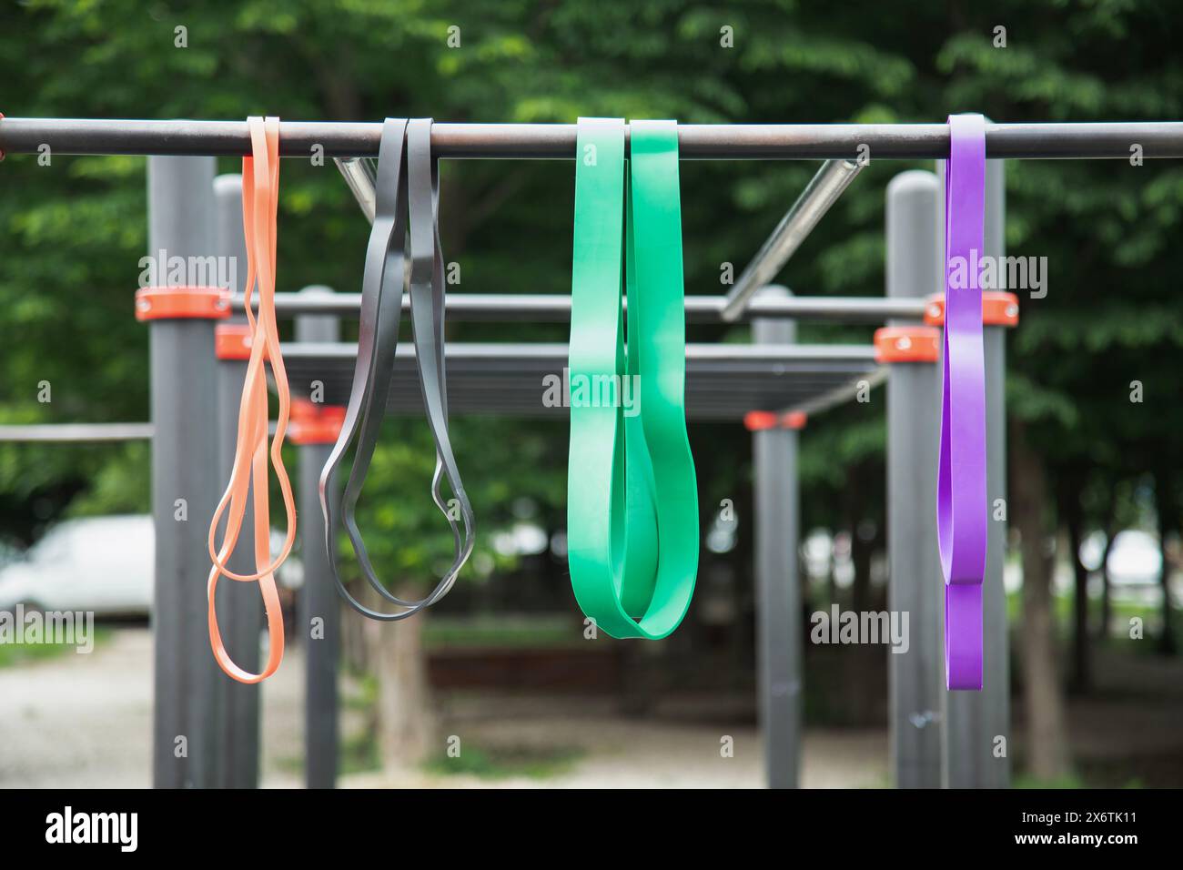 Set of colorful latex rubber bands for fitness . elastic bands for ...