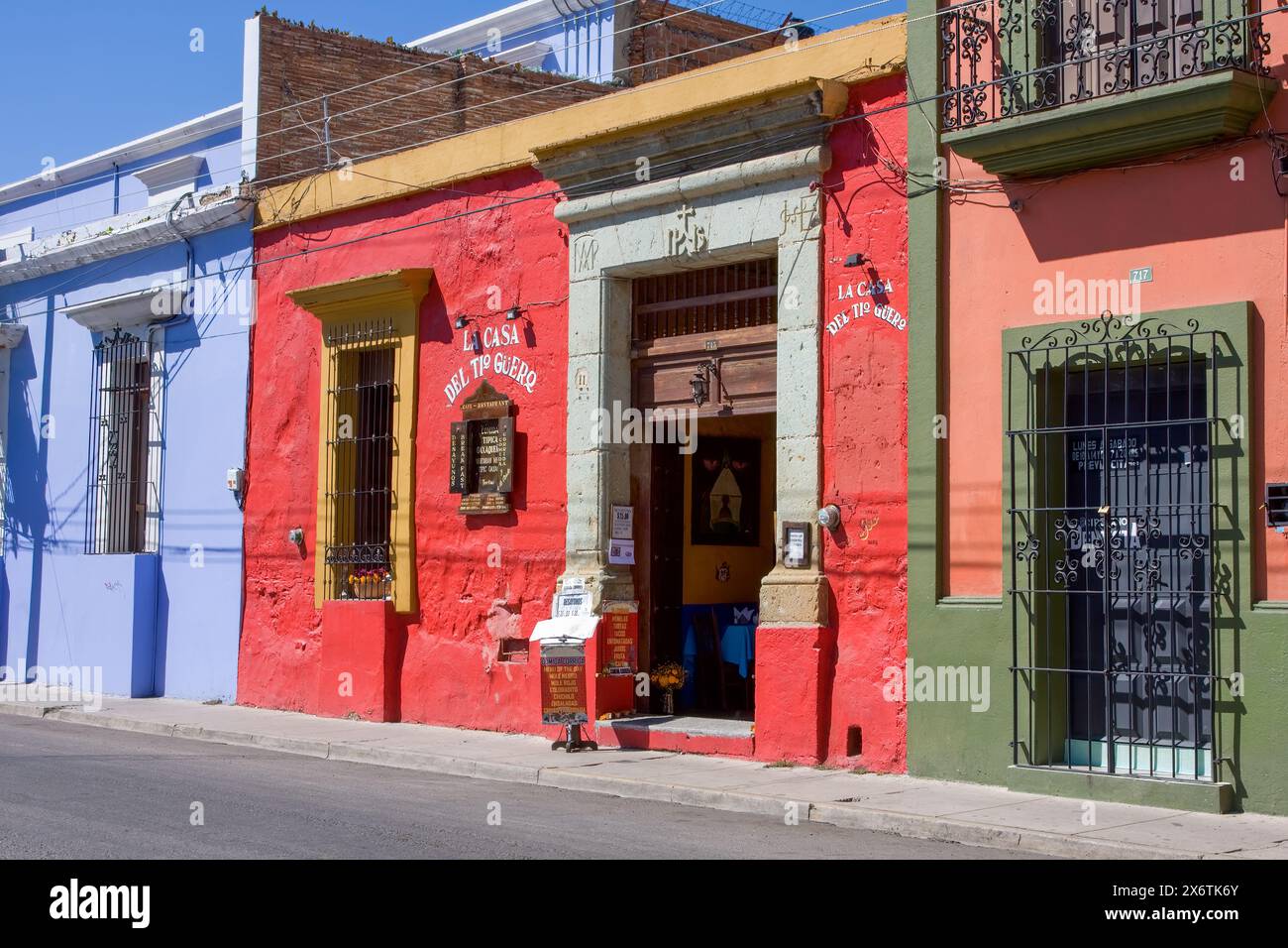 Oaxaca; Mexico; North America. Street Scene, Restaurant, Manuel Garcia ...