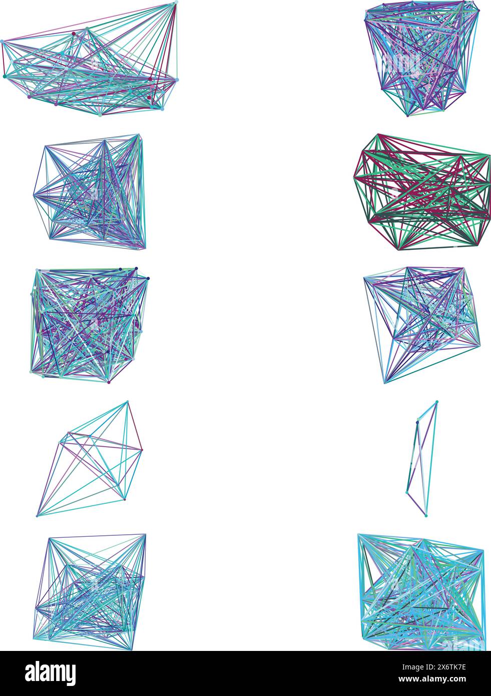 A set of abstract isolated futuristic node network connection design ...
