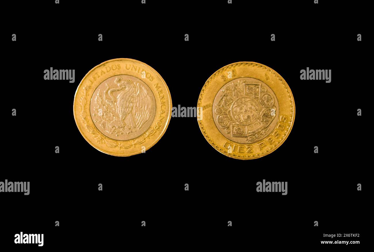 Mexico; North America. Ten Peso Coin Stock Photo - Alamy