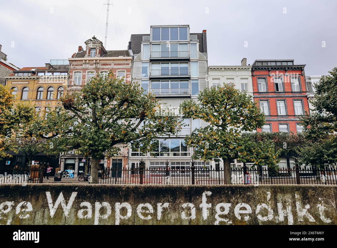 Antwerp, Belgium - October 22, 2023: Historic center of Antwerp along ...