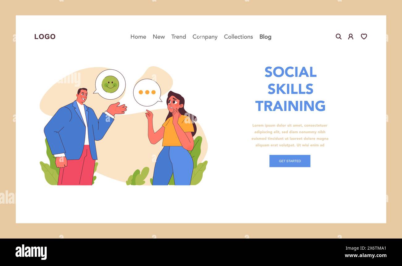 Social Skills Training concept. A scene portraying the learning and ...