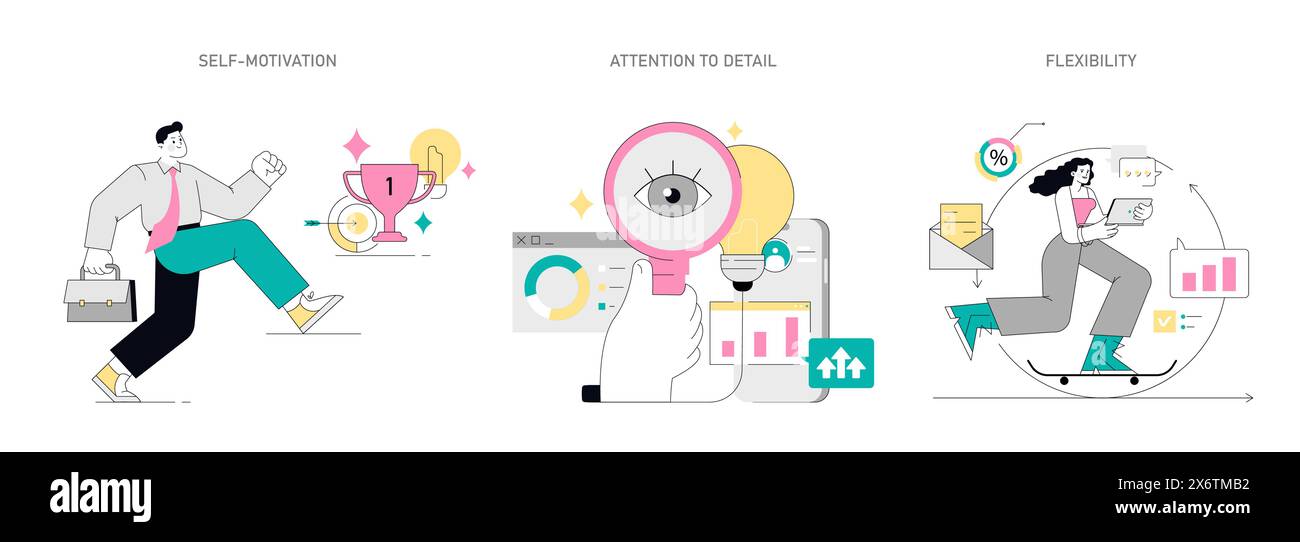 Soft Skills set. Enhancing career with self-motivation, precision, and ...