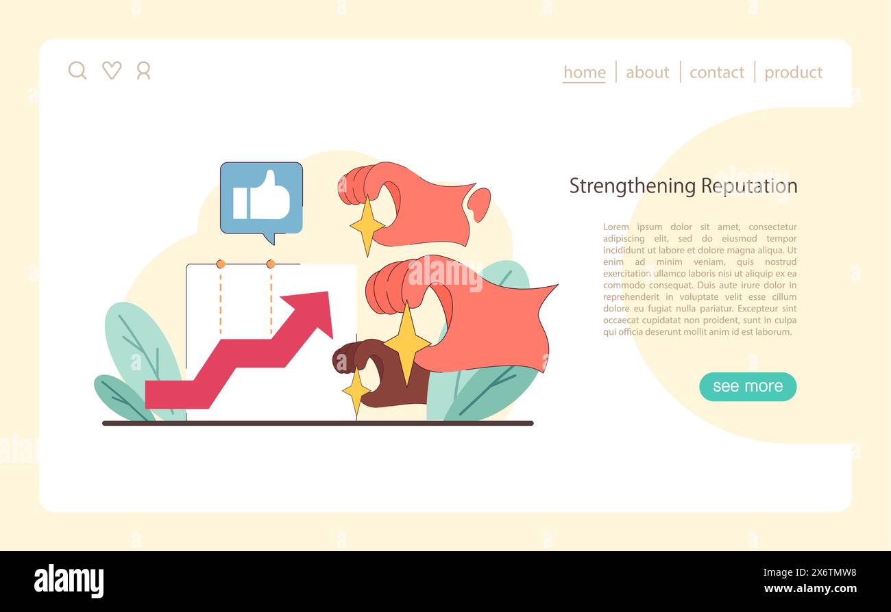 Strengthening Reputation concept. Showcasing growth in positive ...