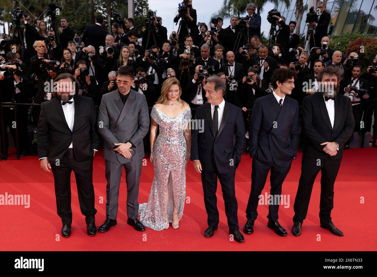 Cannes, France, 14 May 2024: Manuel Guillot, Raphael Quenard, Lea ...
