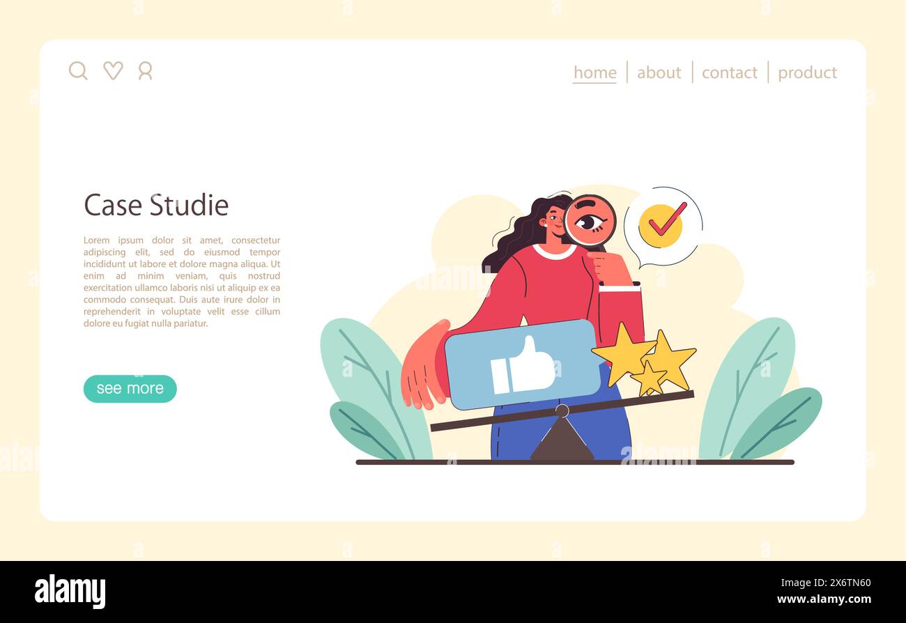 Case Studies concept. Detailed analysis and success stories highlighted ...