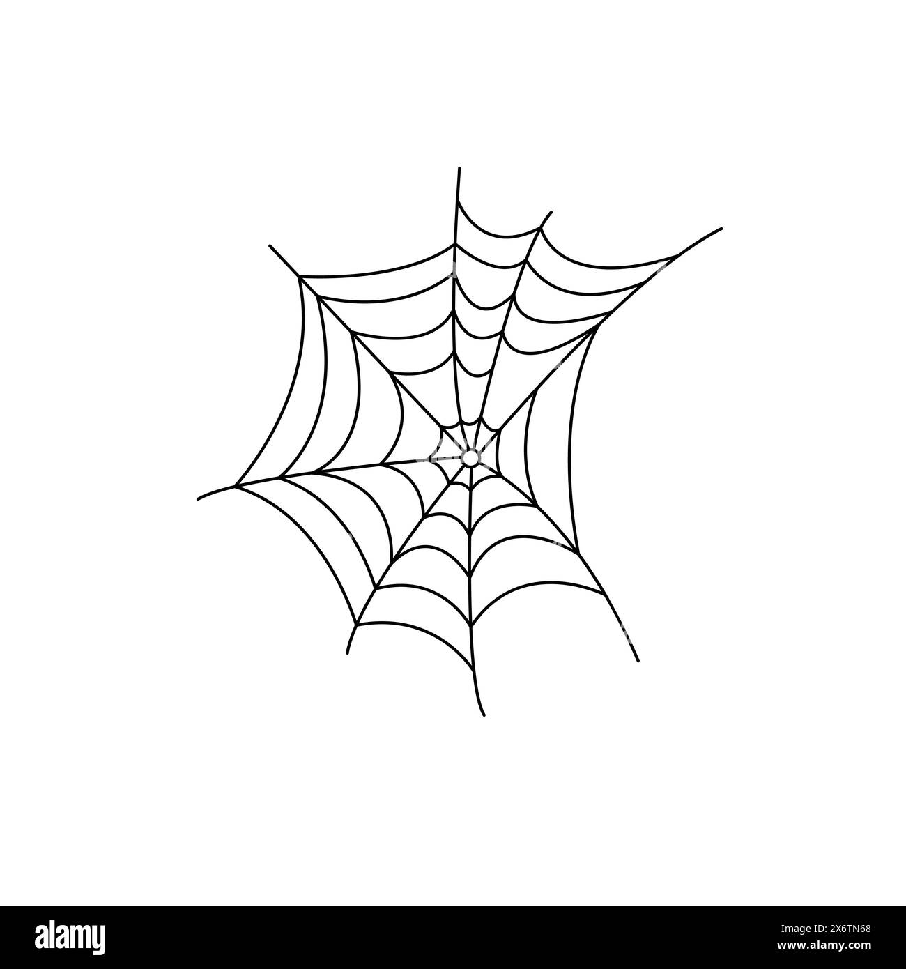 Spider web simple hand drawn vector outline illustration of doodle ...