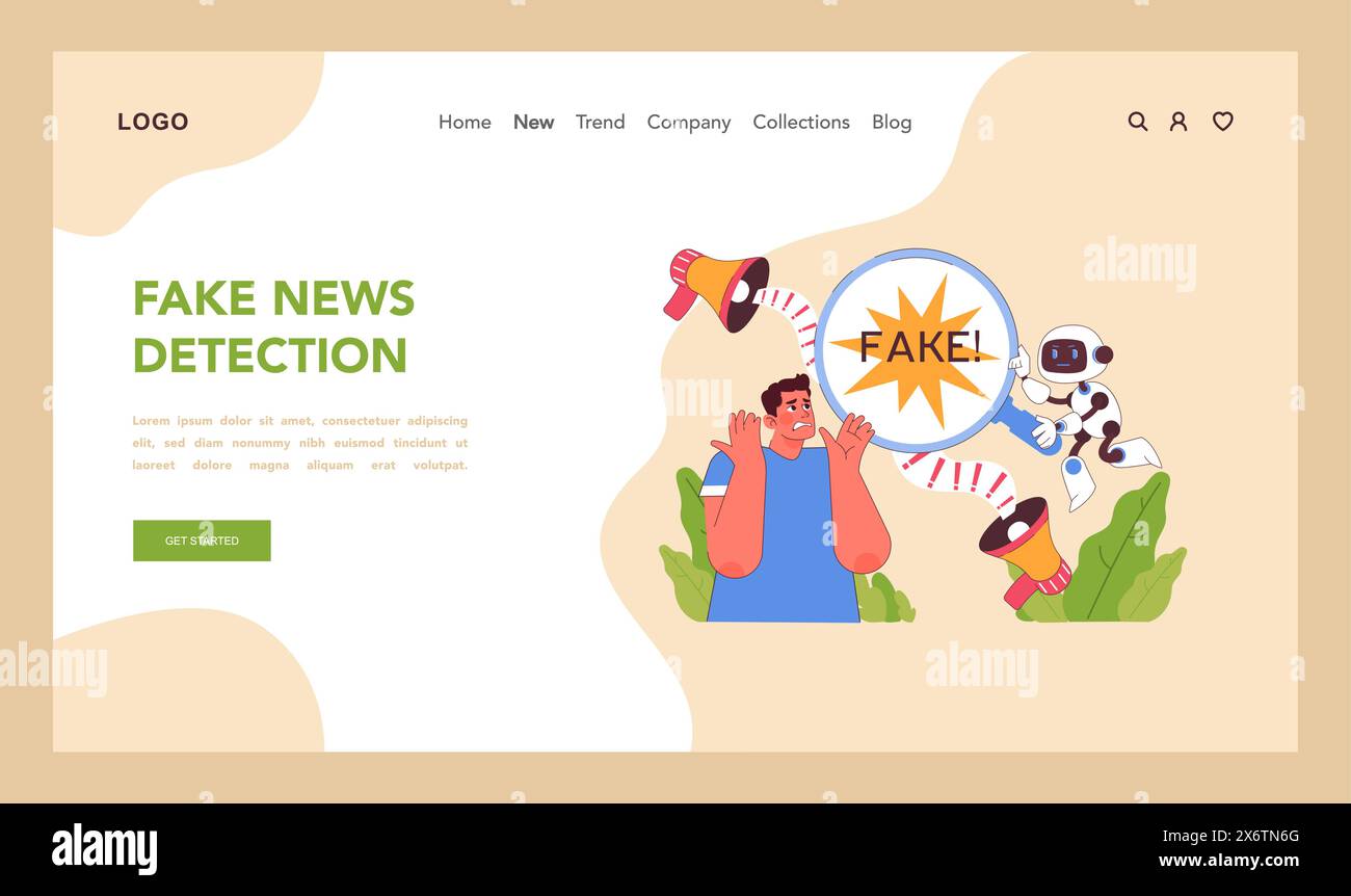 Fake news detection concept. AI rigorously scrutinizes information, safeguarding against ...