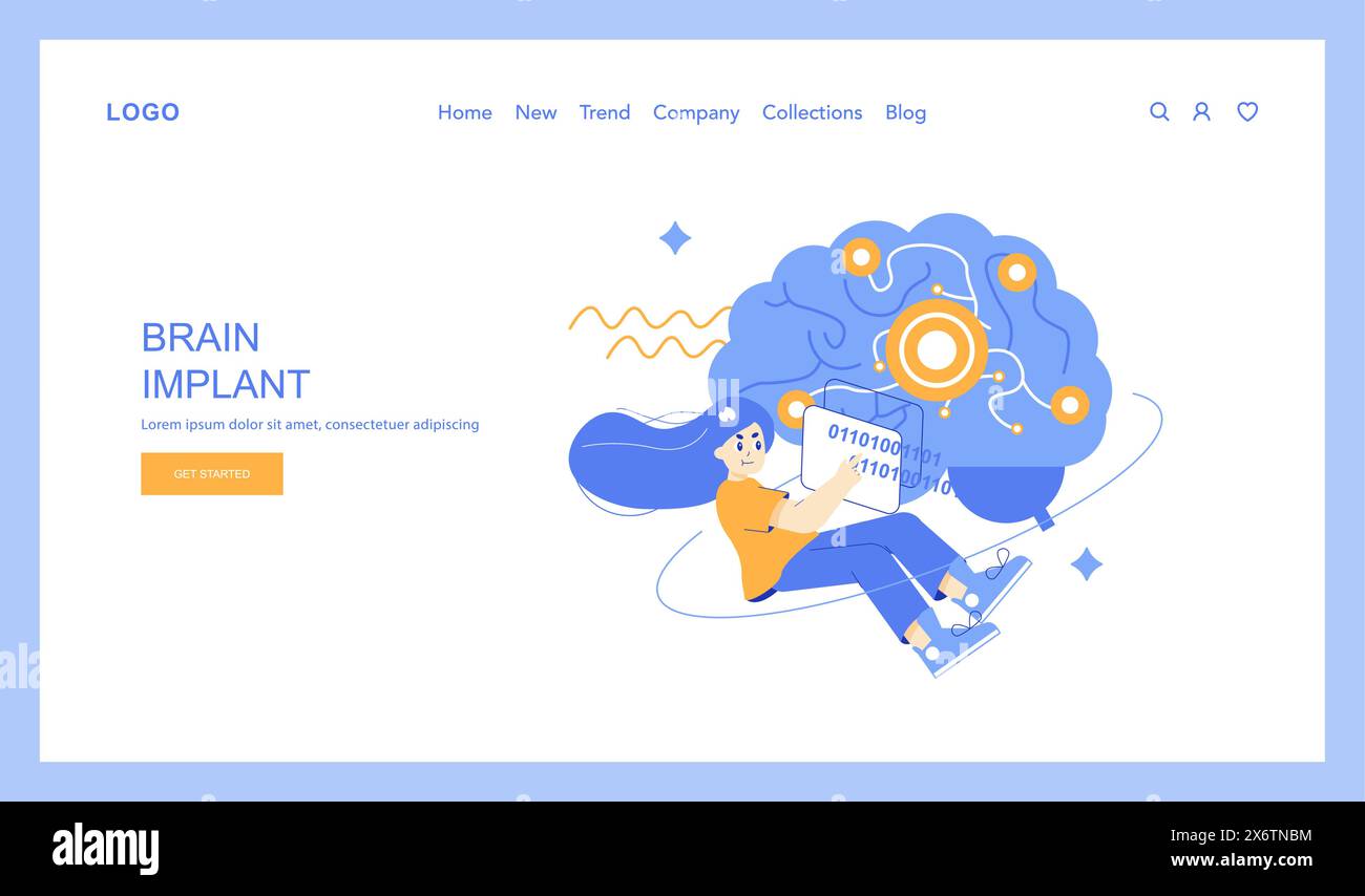 Brain implant technology concept A compelling vector illustration showcasing the integration of ...