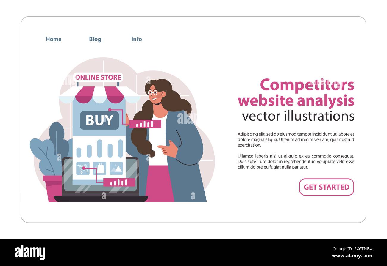 Competitor website analysis concept. Expert dissecting online store ...