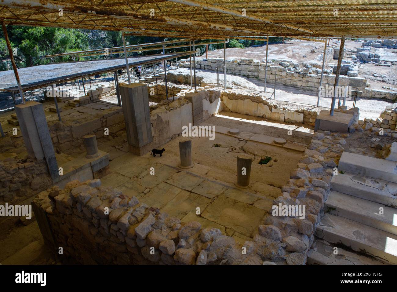 Covered part section of Palace of Phaistos Archaeological site of ...
