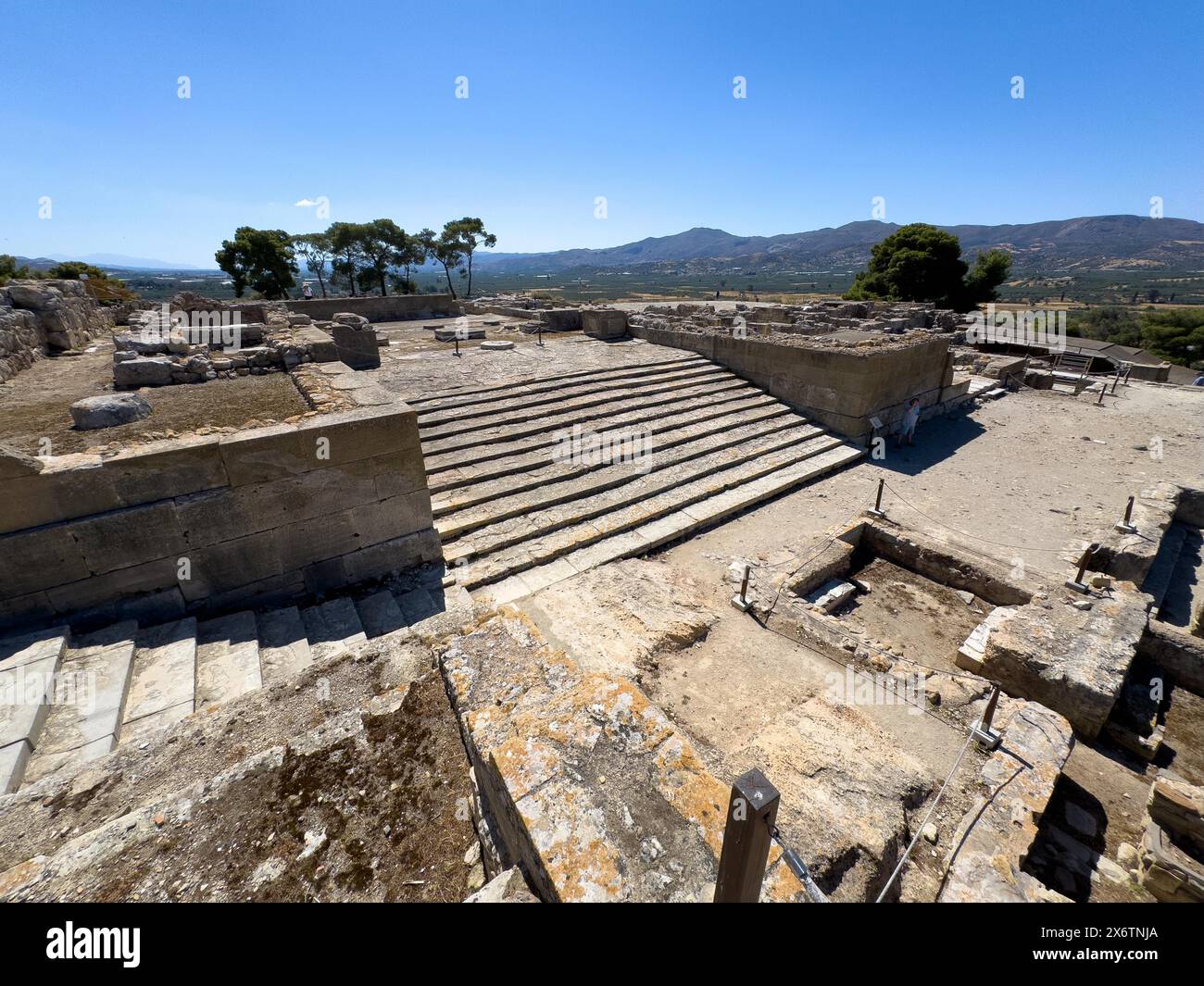 View of Propylaea monumental grand staircase to in front of ancient ...