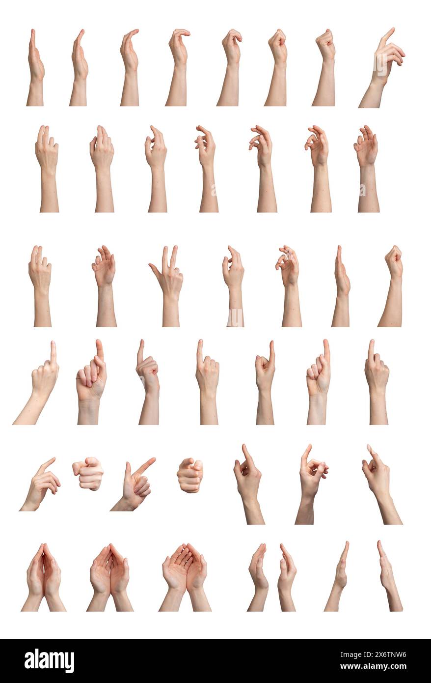 Diverse hand gestures, showing different expressions. Signs and symbols ...
