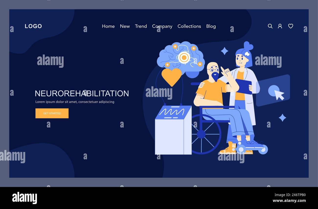 Neurorehabilitation concept An uplifting vector illustration depicting a patient's journey to ...