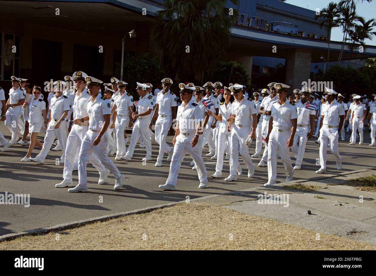 Personnel in the Cuban Navy Marching and Celebrating Labour Day in ...