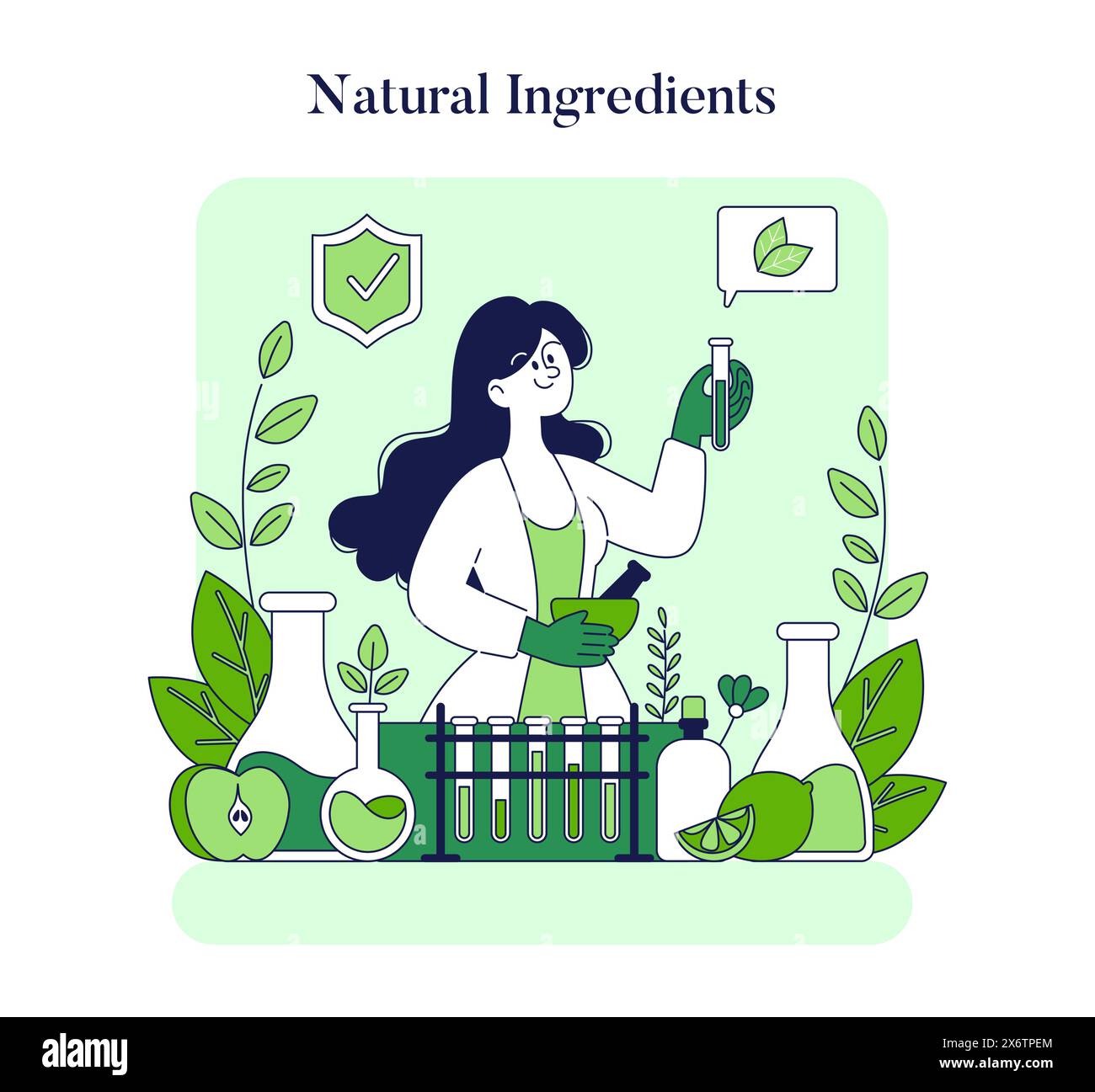 Ethical Cosmetics concept. Scientist formulates beauty products with ...