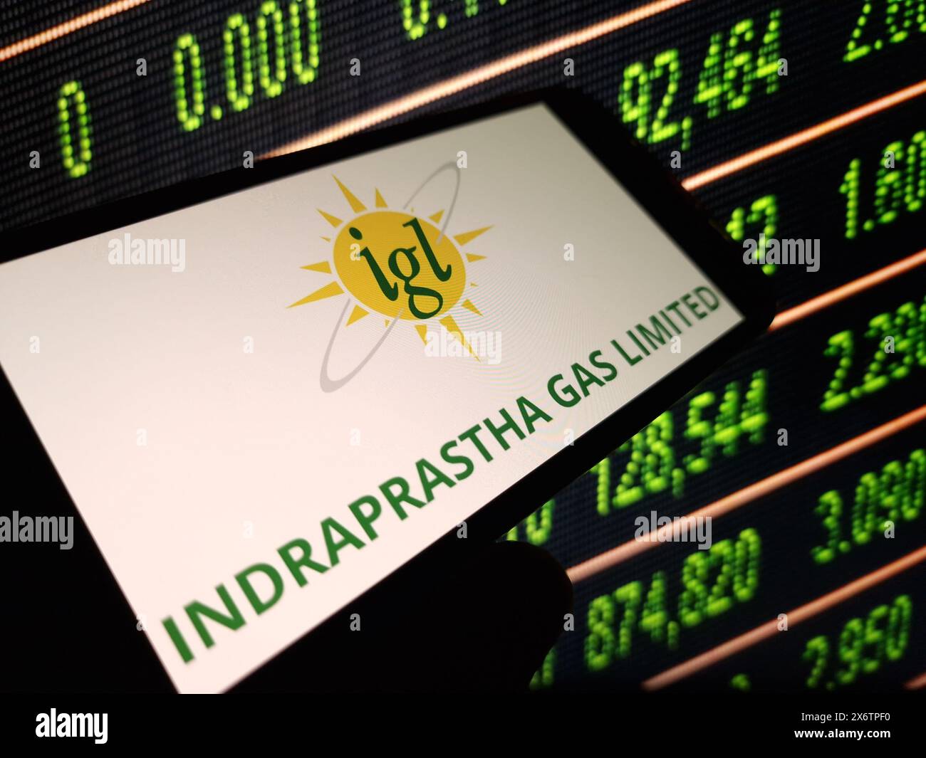 Konskie, Poland - May 15, 2024: Indraprastha Gas company logo displayed ...