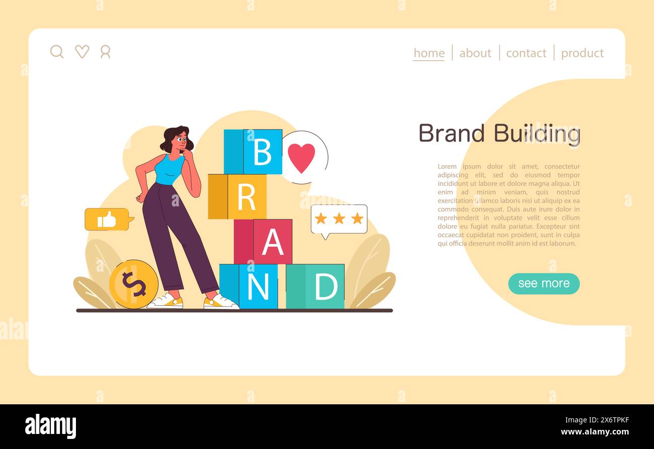 Brand Building concept. An insightful scene illustrating the strategic ...