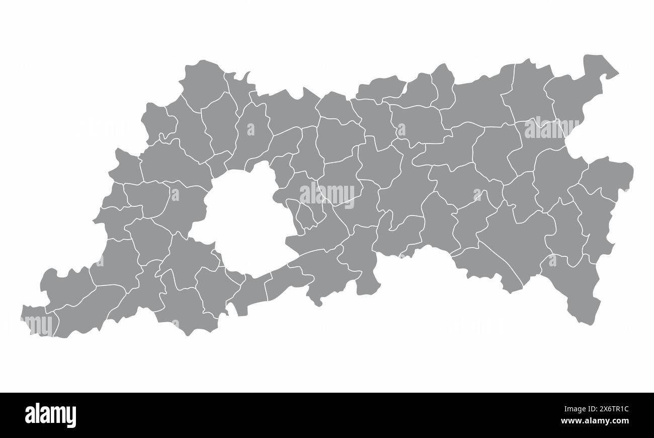 Flemish Brabant Province administrative map isolated on white ...