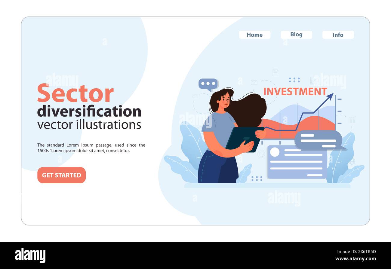 Woman using tablet to study investment trends, emphasizing sector ... Woman using tablet to study investment trends, emphasizing sector ...