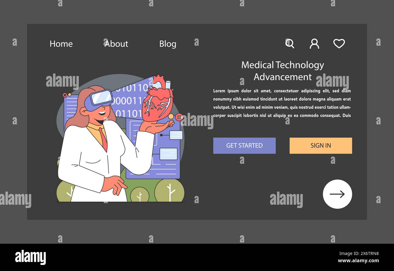 Medical Technology Advancement concept. Innovator in virtual reality exploring the intricacies ...