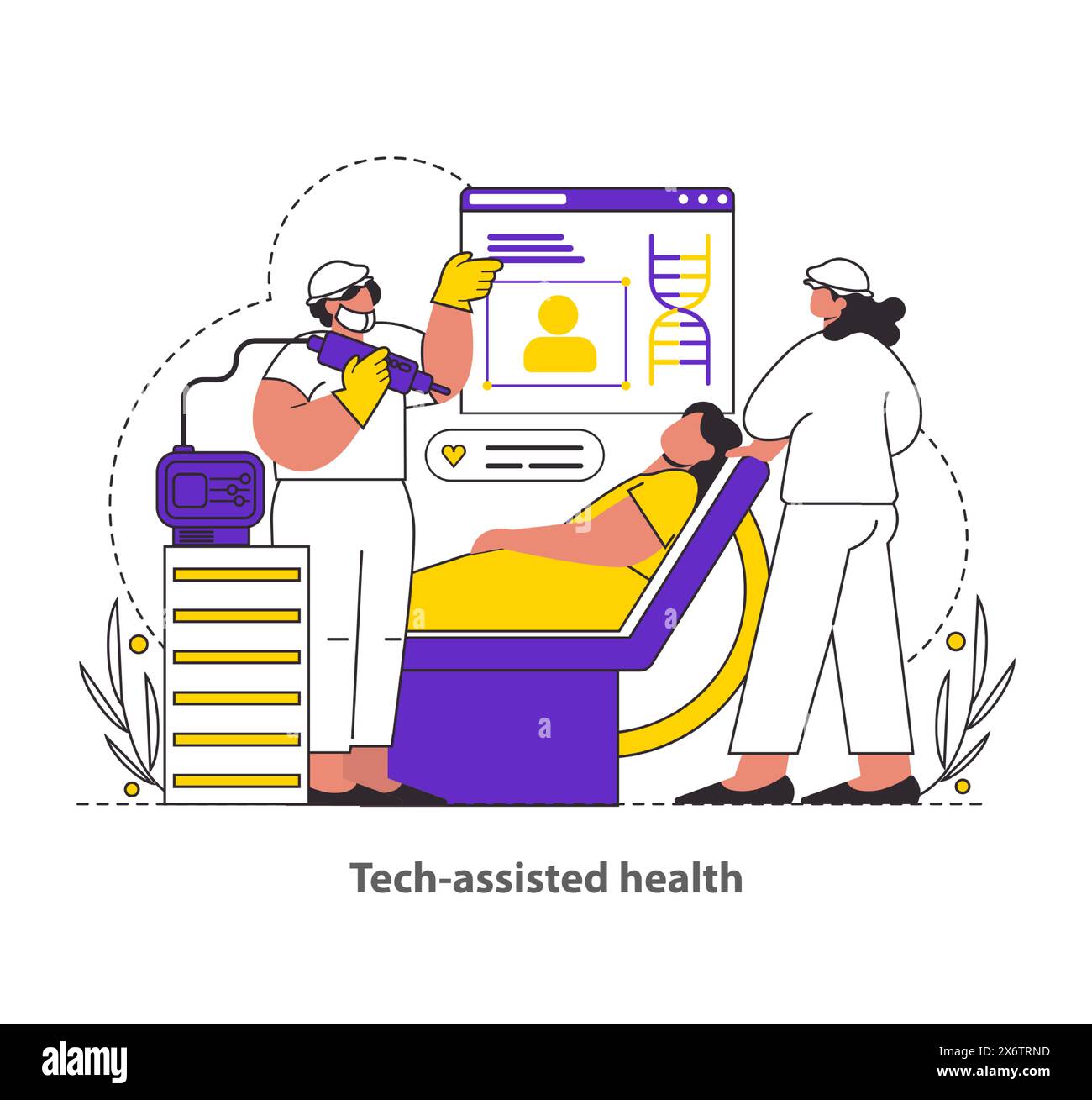 Tech-assisted health concept. Medical professionals using advanced ...