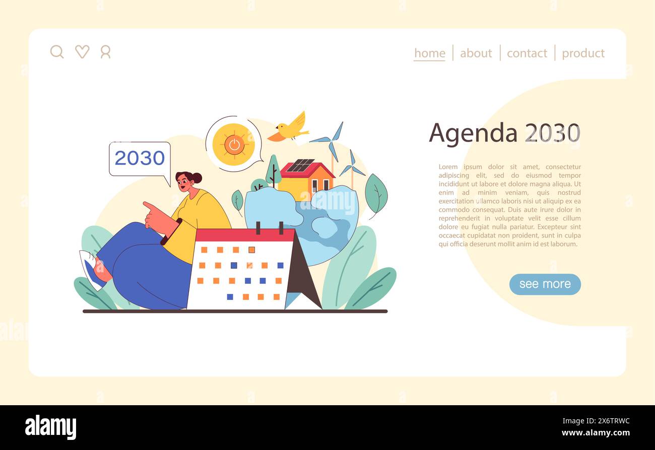 Futuristic vision for 2030. Advocating renewable energy and sustainable ...