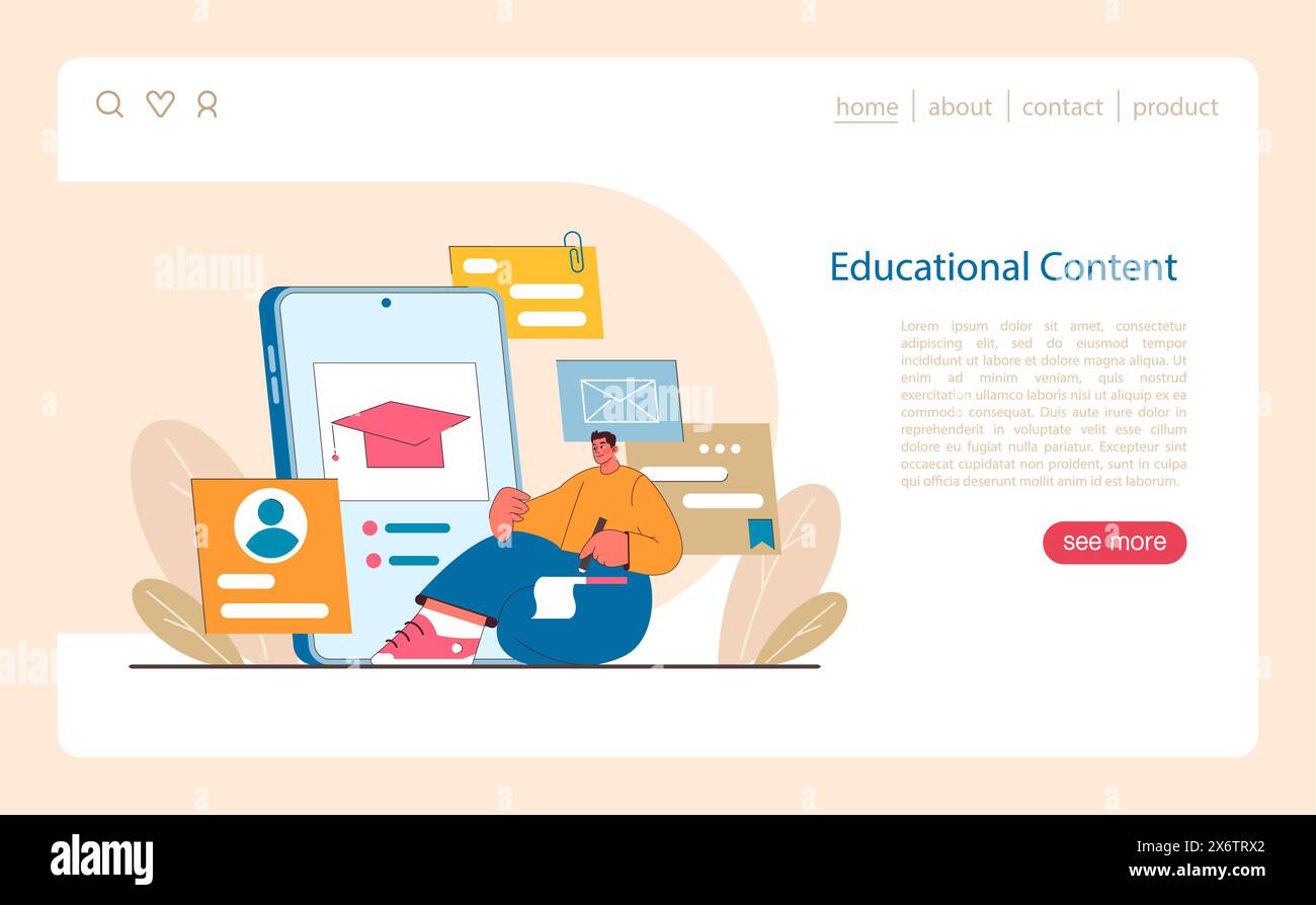 Online Learning Hub concept. A virtual space for educational engagement ...