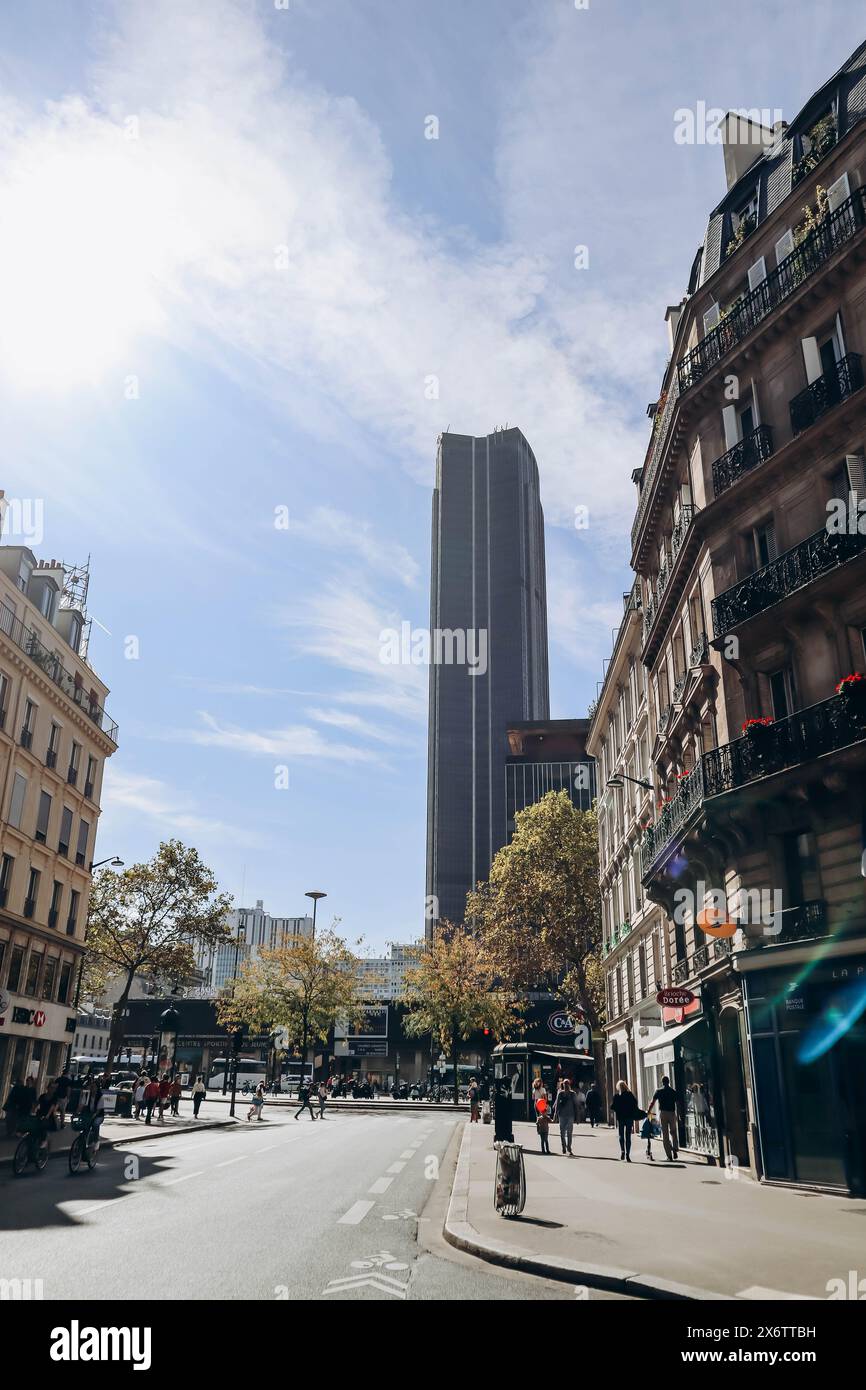 Paris, France - October 1, 2023: View of Rue de Rennes and Montparnasse ...