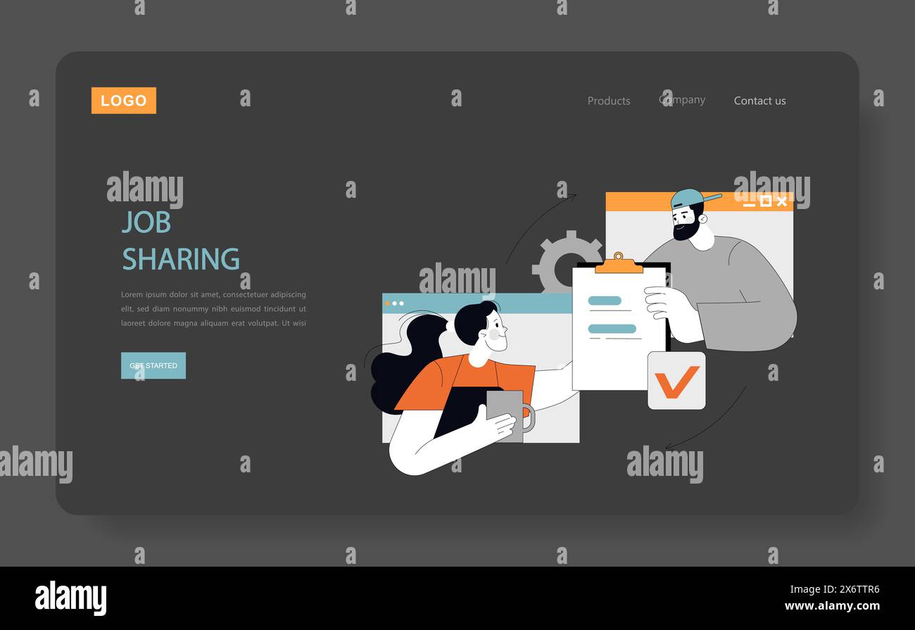 Job Sharing concept Innovative work strategy with shared roles and ...