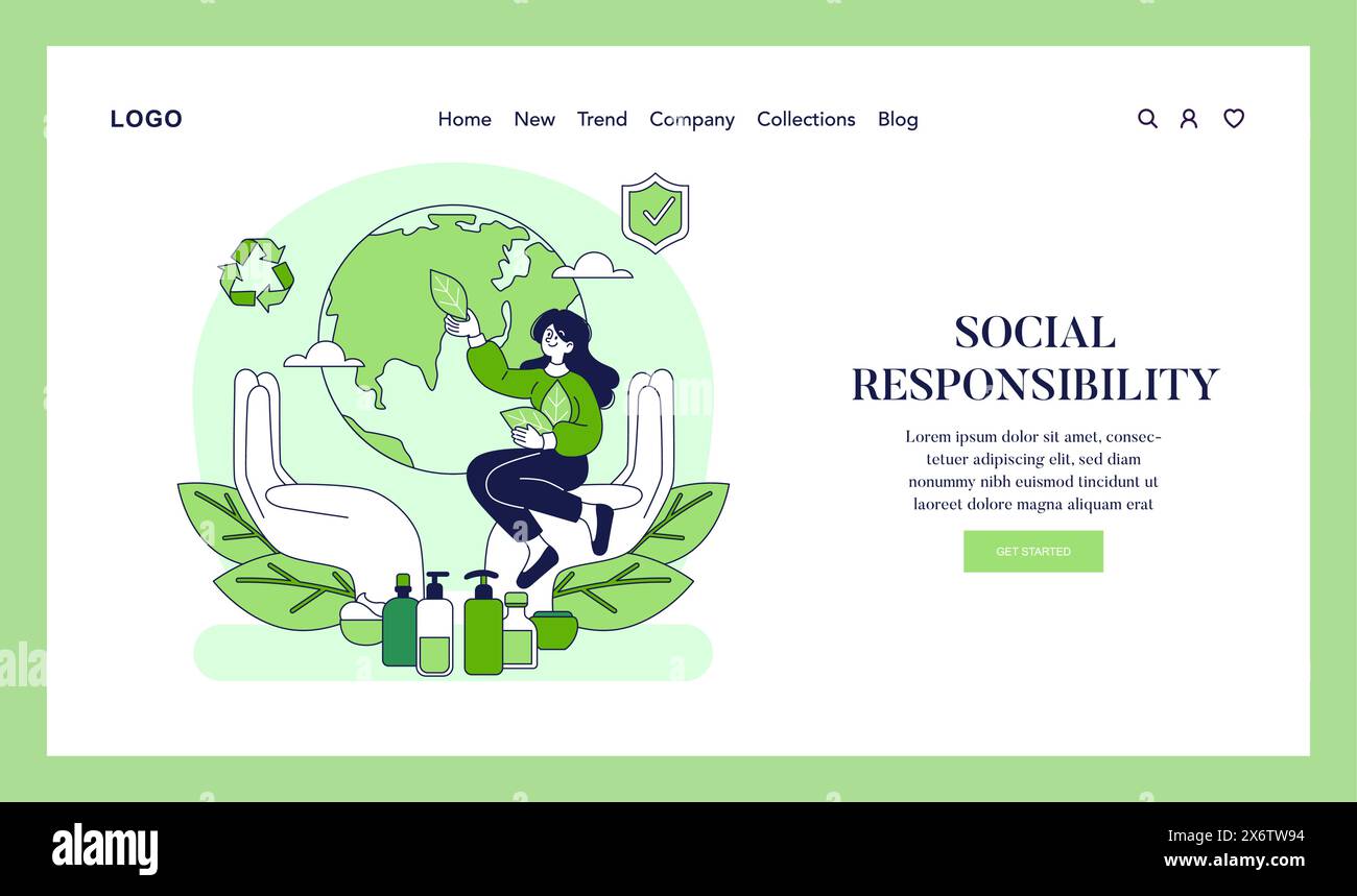 Ethical cosmetics concept. A woman exemplifies sustainable living with ...