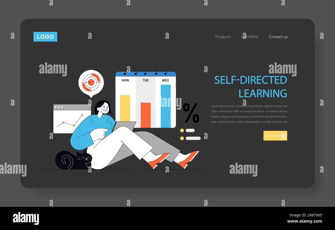 Self-Directed Learning concept. Individual pursuing knowledge ...