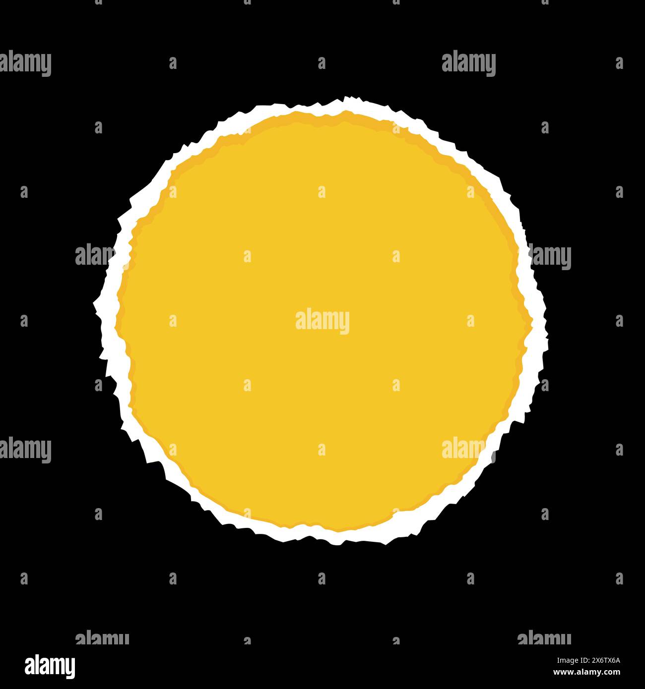 Cut and torn paper round shape template with empty space for text ...