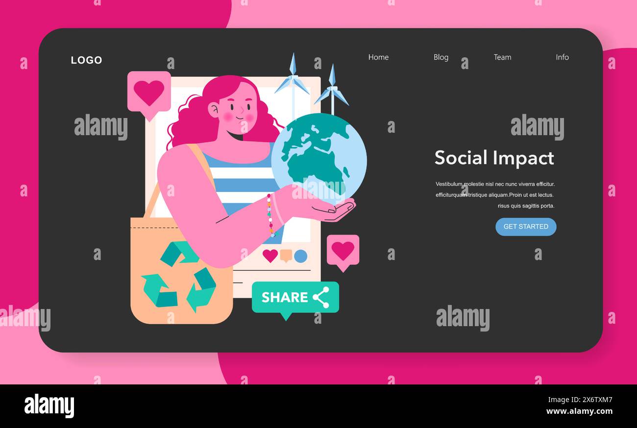 Social Impact concept. A cheerful person engaging with global issues ...