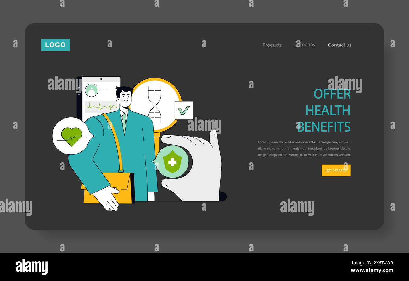 Employee well-being concept. Highlights the provision of health ...