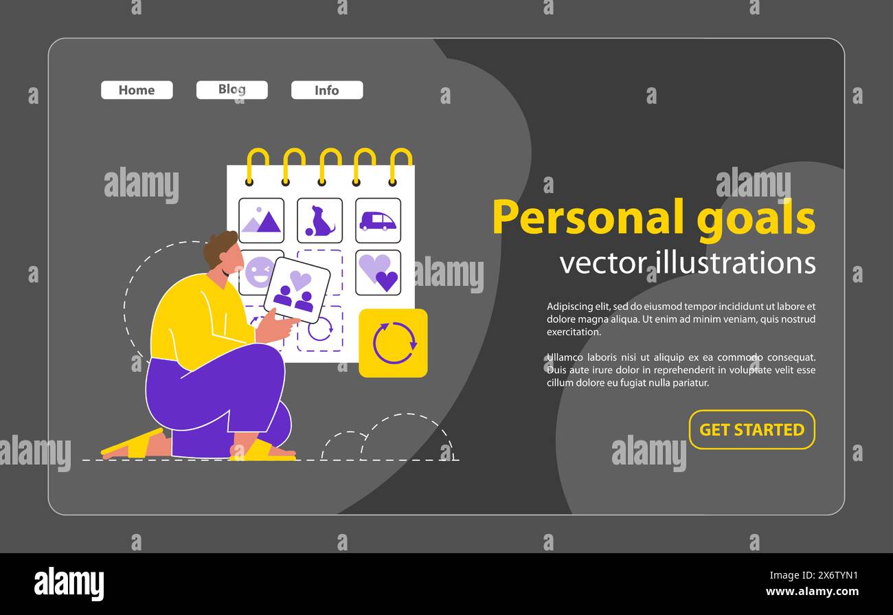 Personal Goals concept. An illustration of successful goal planning ...