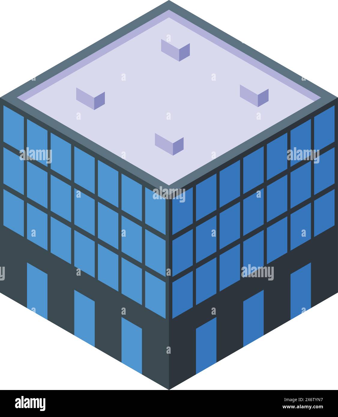 Detailed 3d isometric vector illustration of a modern office building ...